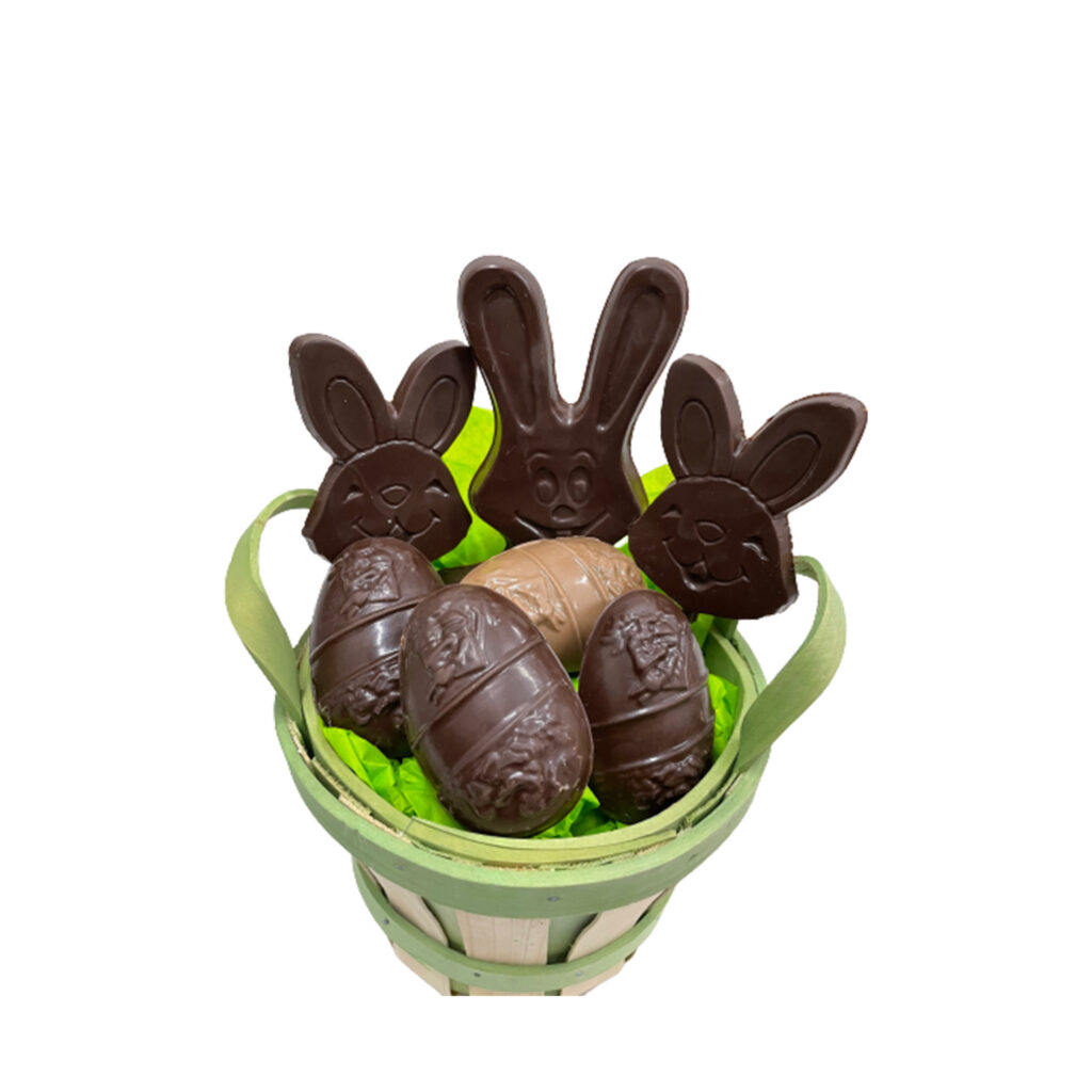 Easter Chocolate Eggs & Bunny Lollipops Basket - Miami Beach Chocolate