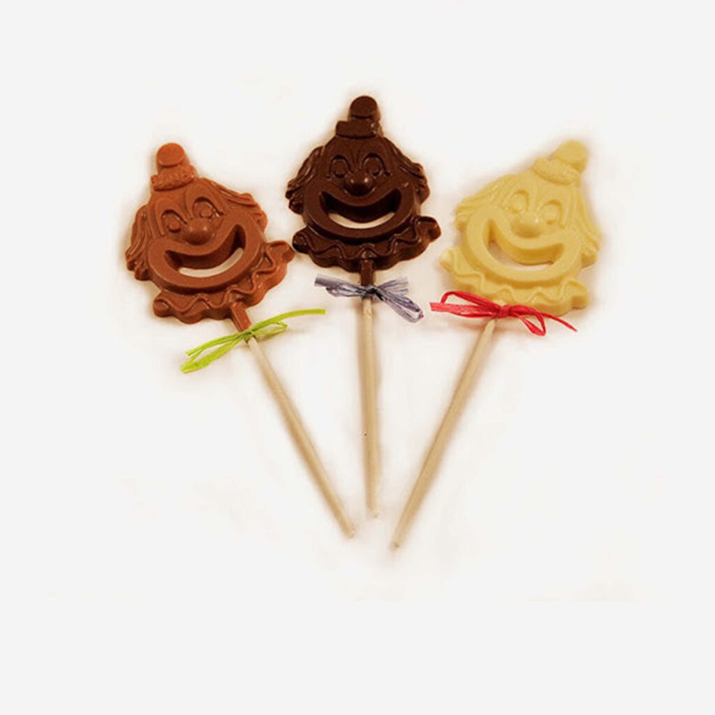 Clown Face Lollipop Large (4 Pack) - Miami Beach Chocolate
