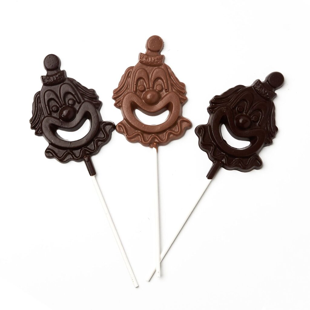 Clown Face Lollipop Large (4 Pack) - Miami Beach Chocolate