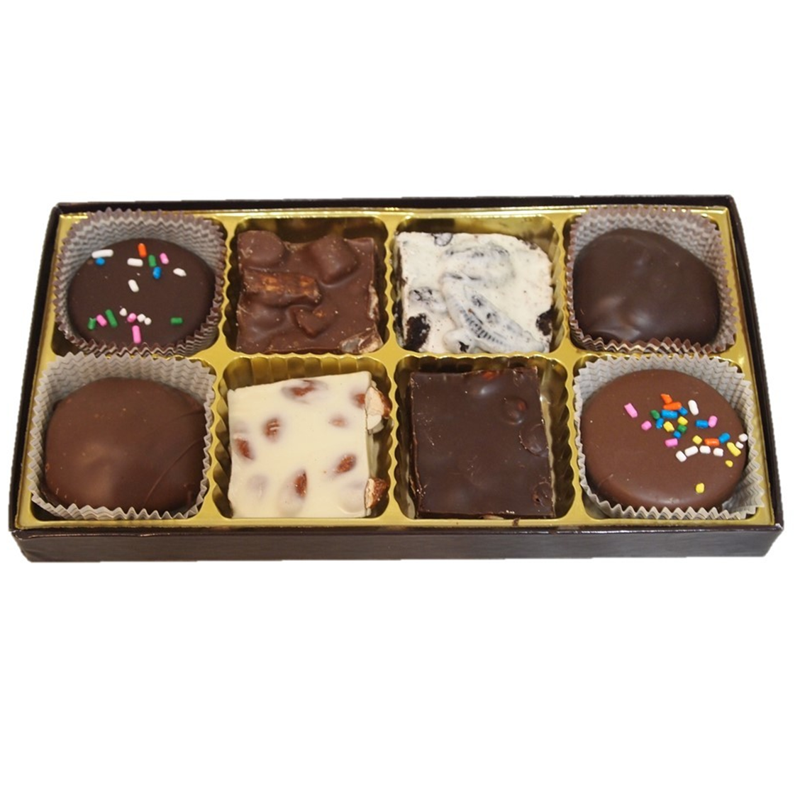 Chocolate Oreo, Turtle, & Bark Box 12pc - Miami Beach Chocolate